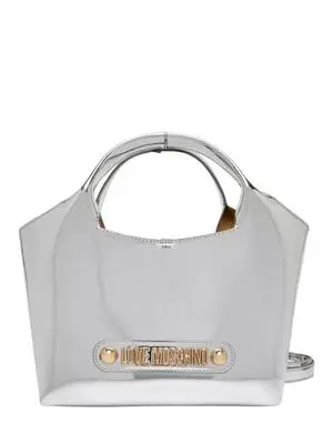 Moschino Logo Lettering Tote - Silver