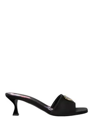 Moschino Buckle Mules - Black