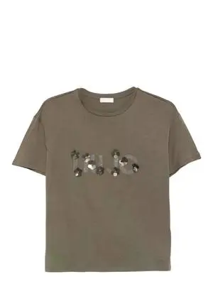 Liu Jo Floral-embellished T-shirt - Green