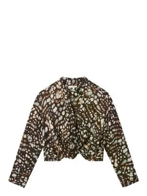 A.L.C. Long-sleeve V-neck Blouse - Brown
