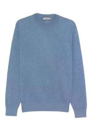 Canali Textured Knit Sweater - Blue