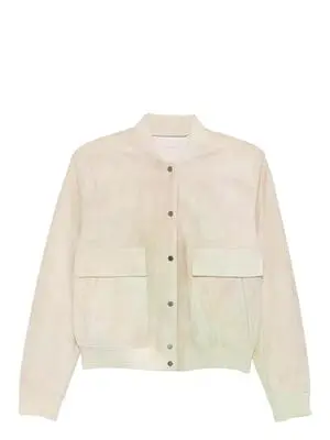 SALVATORE SANTORO Flap-Pocket Buttoned Bomber Jacket Neutrals