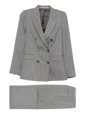 Tagliatore Pinstripe Double-breasted Suit - Grey