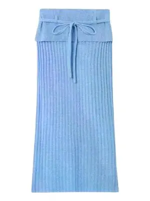 Guest In Residence Tie-waist Midi Skirt - Blue