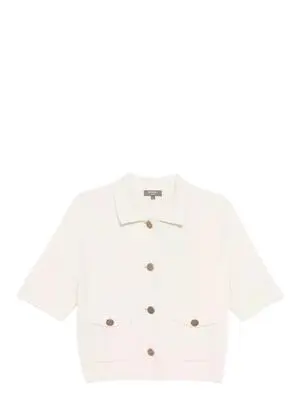 N.peal Cutaway Collar Short-sleeve Blouse - Neutrals