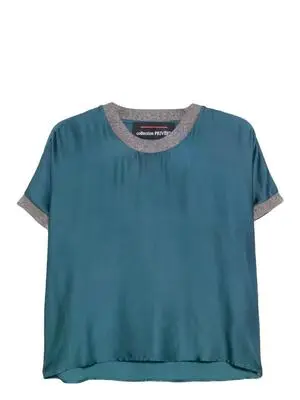 COLLECTION PRIVEE? Embellished Crew-neck Blouse - Blue