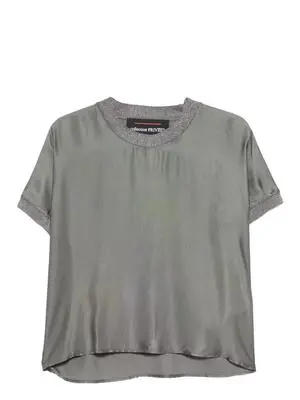 COLLECTION PRIVEE? Embellished Crew-neck Blouse - Grey
