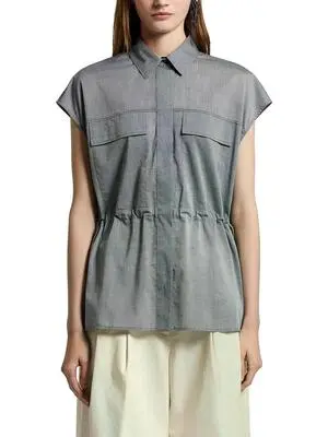 Peserico Drawstring Shirt Blue