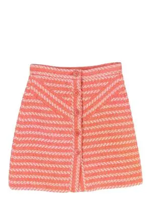 MAJE Button-Front A-Line Mini Skirt