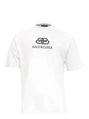 Balenciaga Archives Logos-Print Cotton T-Shirt - Black | Editorialist