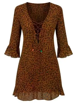 BANANA MOON Leopard-print Beach Dress - Brown