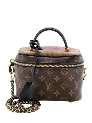 LOUIS VUITTON Vanity Handbag Reverse Monogram Canvas Pm Satchel - Brown