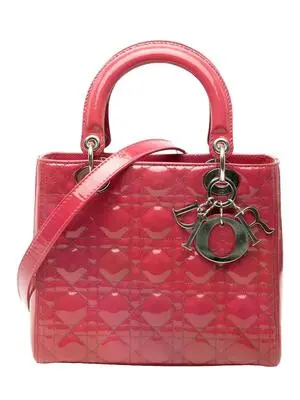 Dior 2010 Medium Cannage Lady Dior Satchel Pink