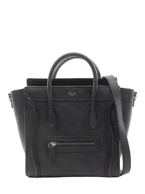 Celine 2010-2026 Nano Leather Luggage Satchel - Black