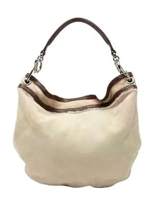 Loewe 2000-2010 Leather Trimmed Hobo Bag - Brown