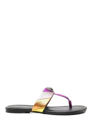 Kurt Geiger Metallic-appliqué Flat Sandals - Purple