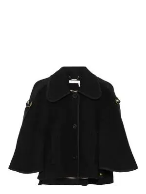 Chloé Cape-collar Coat - Black