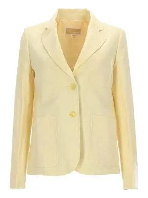 Michael Kors Single-breasted Linen Blazer - Yellow