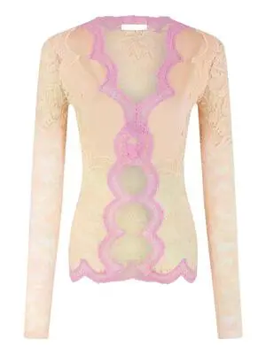 Rabanne Lace Trim Top - Neutrals