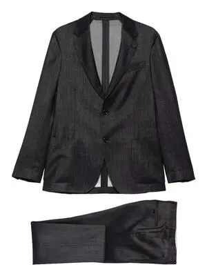 LARDINI Flower-pin Suit - Black