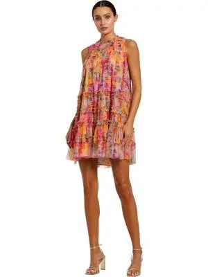 Mac Duggal Floral-printed Ruffle Mini Dress - Multicolor
