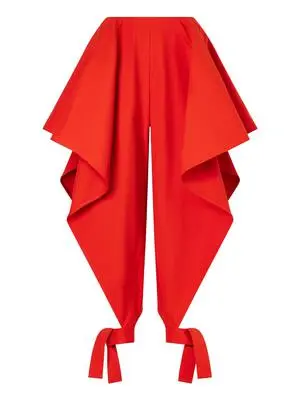Alaïa Paneled Ruffled Wide-leg Pants - Red