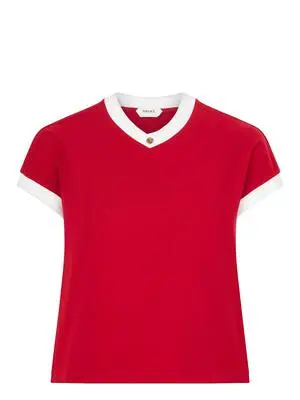 Versace Embellished Cotton-blend Jersey T-shirt - Red