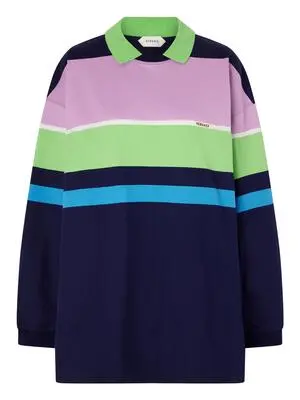 Versace Embroidered Striped Cotton-jersey Sweater - Multi