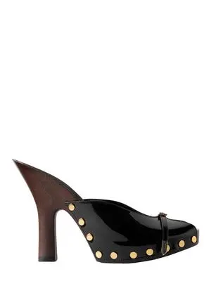 Versace Patent Leather Clogs - Black