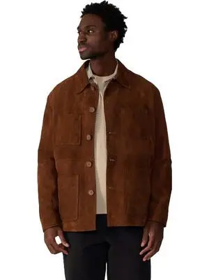 FURNIQ UK Beckett Suede Chore Jacket Chestnut