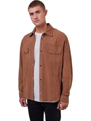 FURNIQ UK Jett Suede Shirt Jacket Chestnut