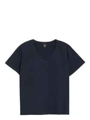 LESET Margo V-neck Cotton T-shirt - Midnight