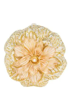 Judith Leiber Magnolia Crystal Minaudière - Silver Rhine Multi