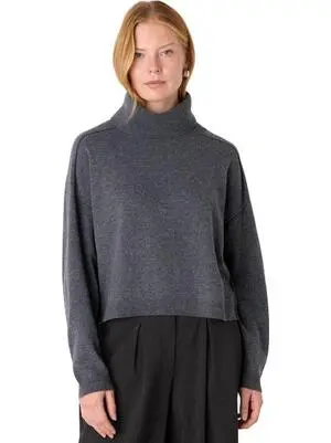 Whistles Wool Cowl Neck Knit Sweater - Grey