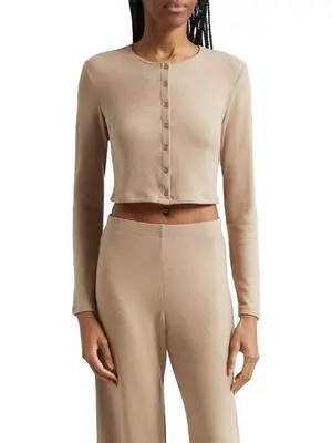LESET Lauren Crop Cardigan - Sable