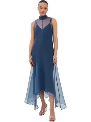 knee length dresses for ladies Women's Bertha Fit and Flare Off-Shoulder Brocade Midi Dress XS/XS/S/M/L/XL/Customize Blue Floral Mean Blvd M / Blue / Floral main image 0
