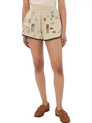 Sea The Claira Embroidered Shorts - Stone