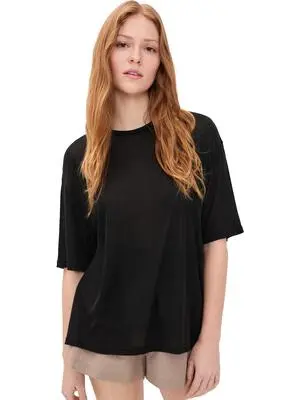 ST. AGNI Relaxed Fine Jersey Tee - Black