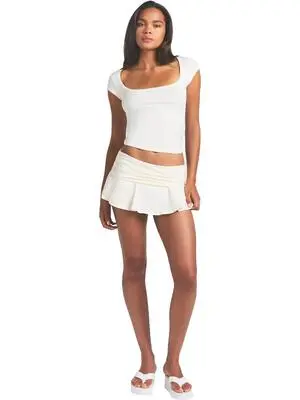 SKIMS Cotton Jersey Foldover Mini Skort - Marble
