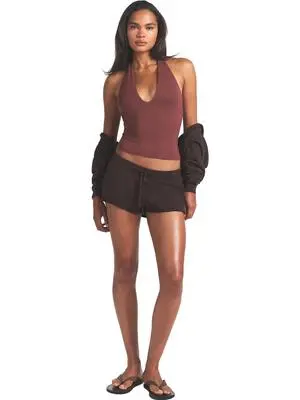 SKIMS Raw Edge French Terry Short - Espresso