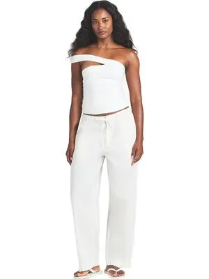 SKIMS Asymmetrical Cotton Jersey Top - Marble