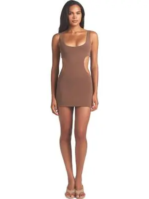 SKIMS Cut Out Cotton Jersey Mini Dress - Jasper