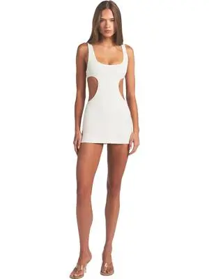 SKIMS Cut Out Cotton Jersey Mini Dress - Marble