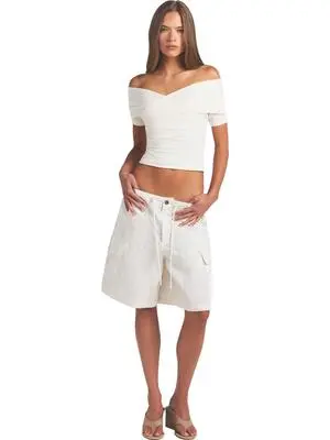 SKIMS Wrap Cotton Jersey Top - Marble
