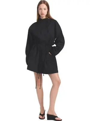 SKIMS Oversized Woven Cotton Anorak - Onyx