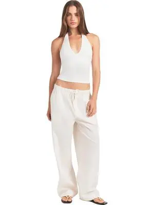SKIMS Oversized Straight Leg Cotton Pants - Egret