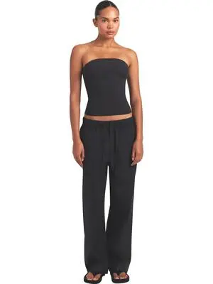 SKIMS Oversized Straight Leg Cotton Pants - Onyx
