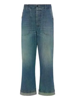 MAISON MARGIELA Patch-pocket Wide-leg Jeans - Blue