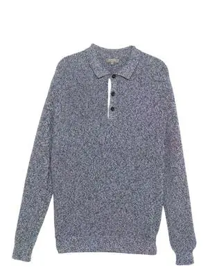 N.peal Ribbed Polo-collar Sweater - Blue