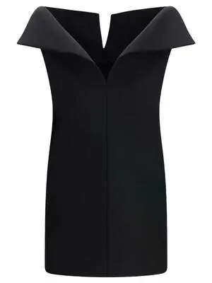 Balenciaga Vareuse V-neck Dress - Black